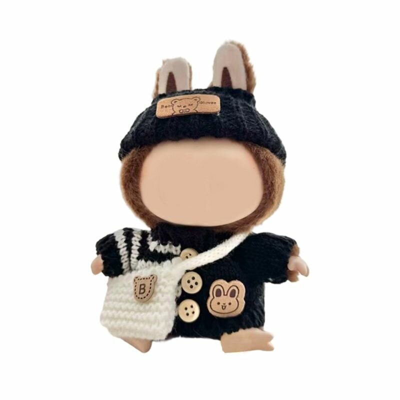 Комплект вязаной одежды для куклы 17 см