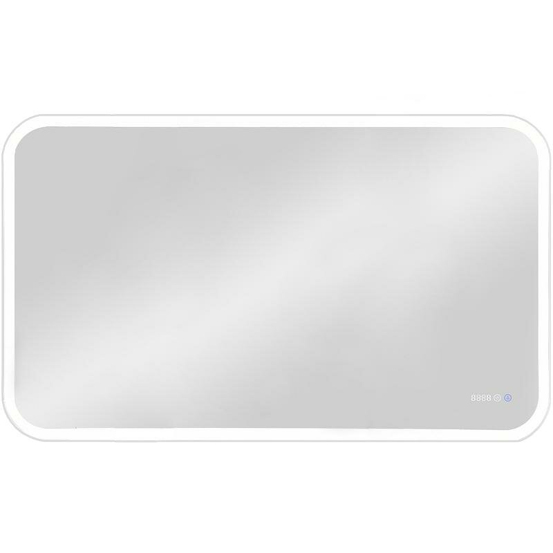 Зеркало Континент Demure 1200х700 ЗЛП1026 с подсветкой с сенсорным выключателем с подогревом с часами