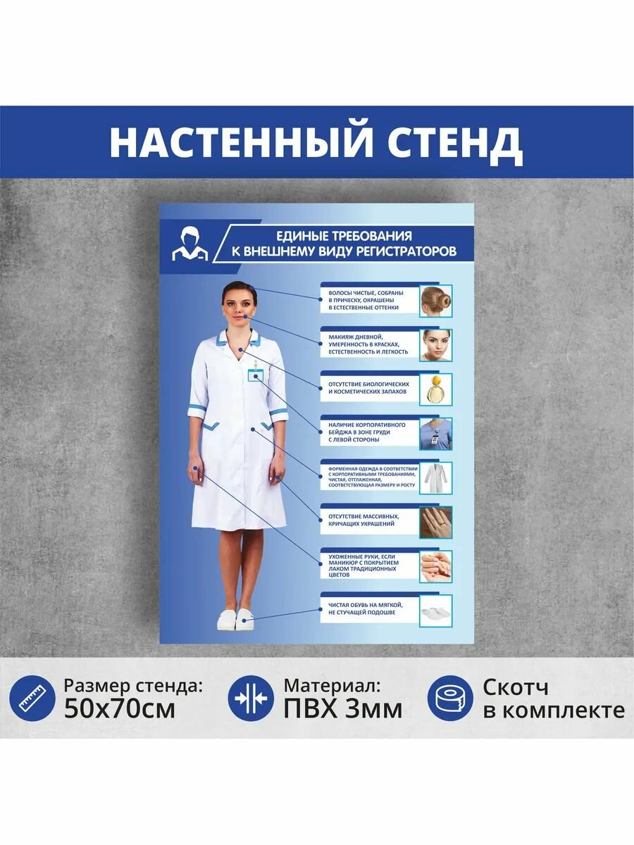 Стенд медицинский "Внешний вид регистраторов" 500х700мм