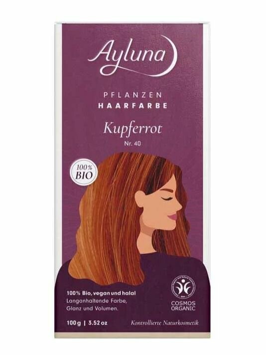 Ayluna Краска для волос №40 медный красный растительная, 100 гр