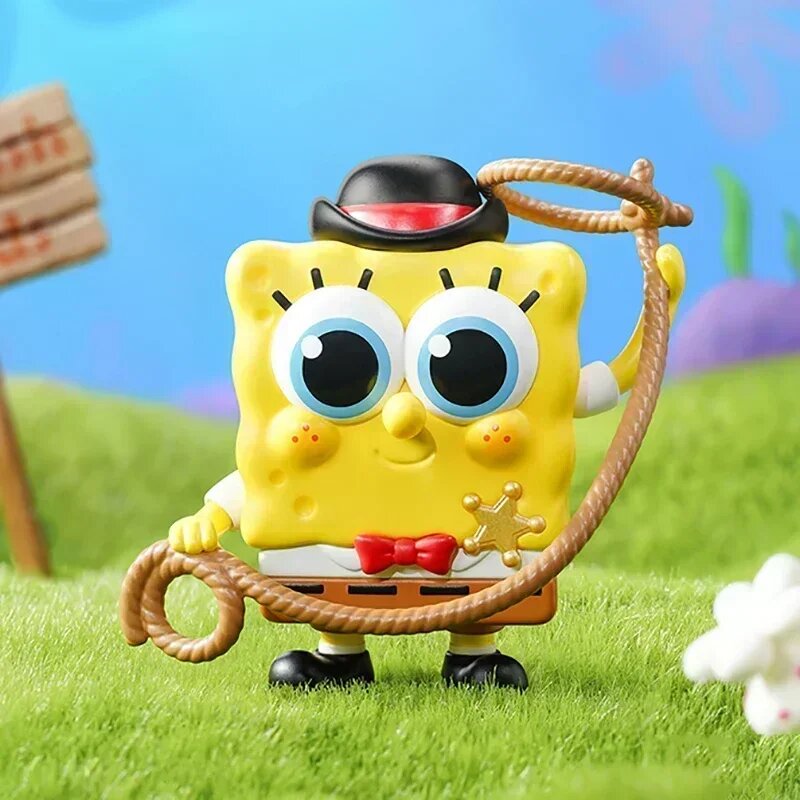 Губка Боб, фигурка Lasso Player, желтый, POP MART