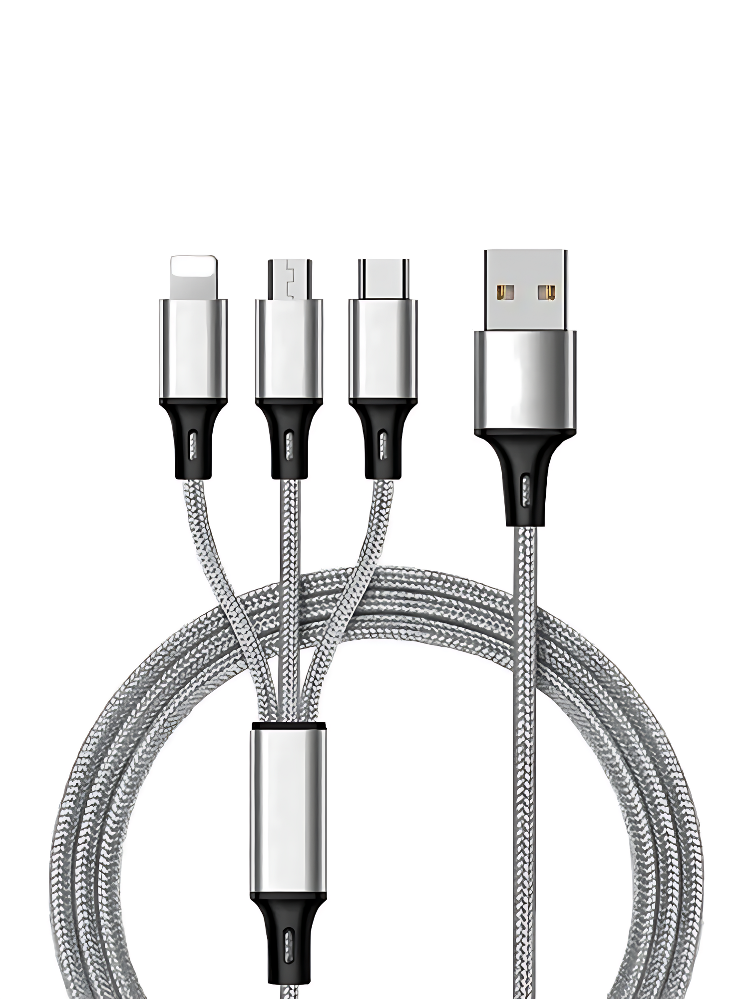 Кабель 3 в 1, USB 2.0 на Type C - mini USB - lightning, разветвитель