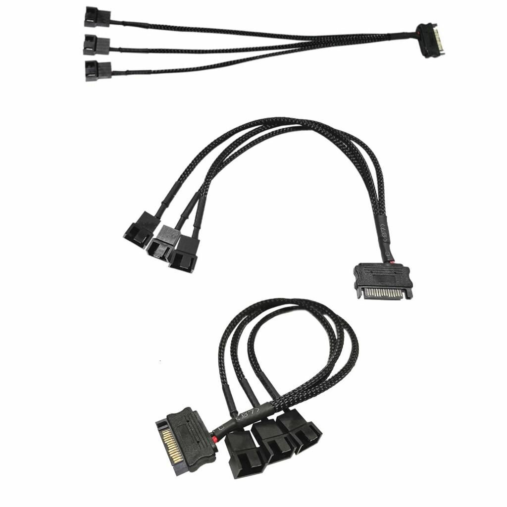 3 штуки вентилятора SATA-4Pin, удлинительный кабель для трехточечного охлаждающего вентилятора