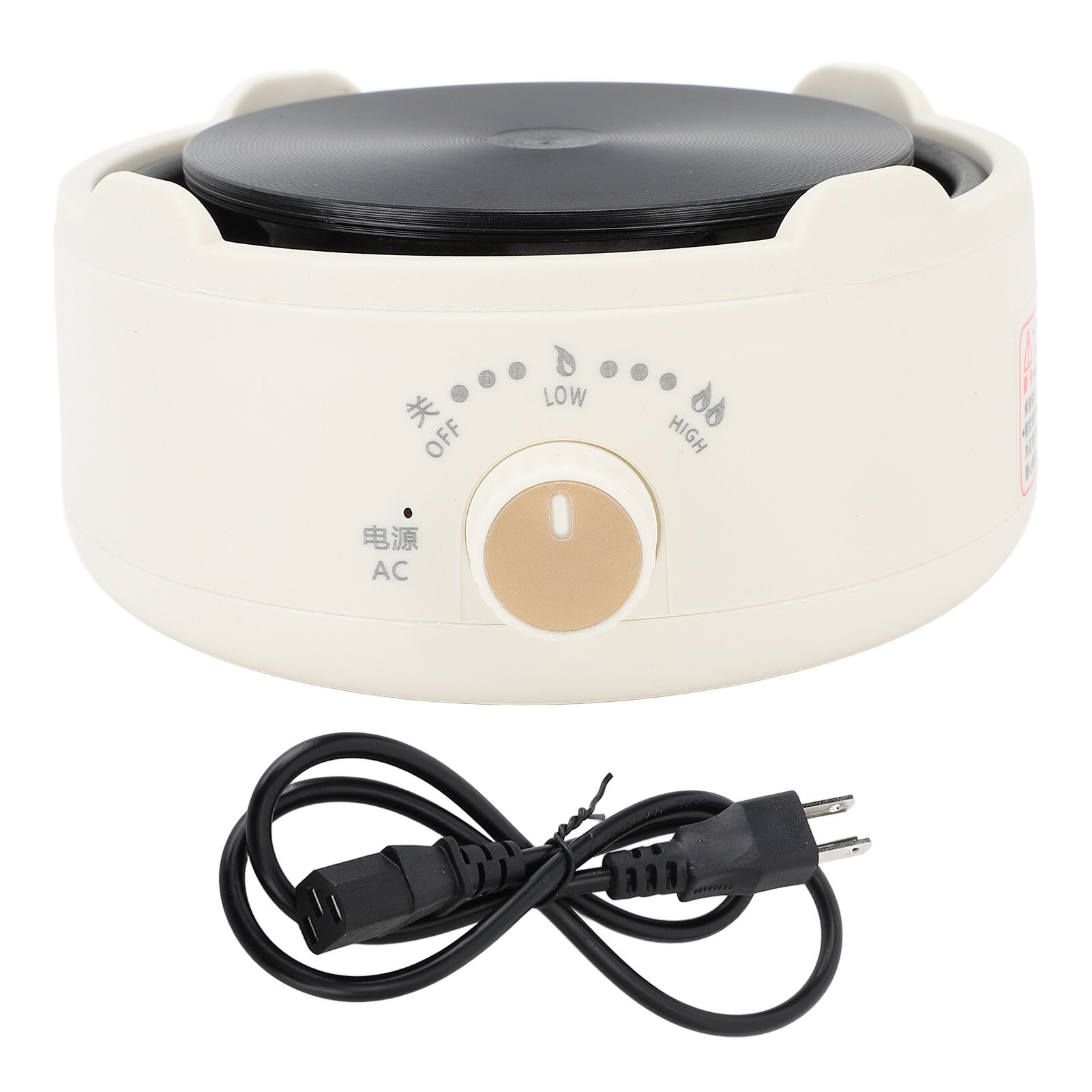 Столешница с одной горелкой, многофункциональная, 2 уровня, регулируемая температура, 500 Вт, электрическая плита с вилкой стандарта США, 110 В, бежевая