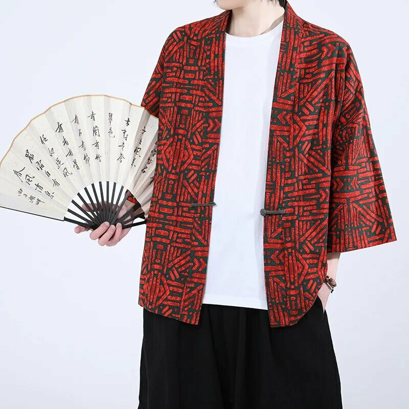 Мужское кимоно из хлопка CEARPION 5XL Красный, L, Red