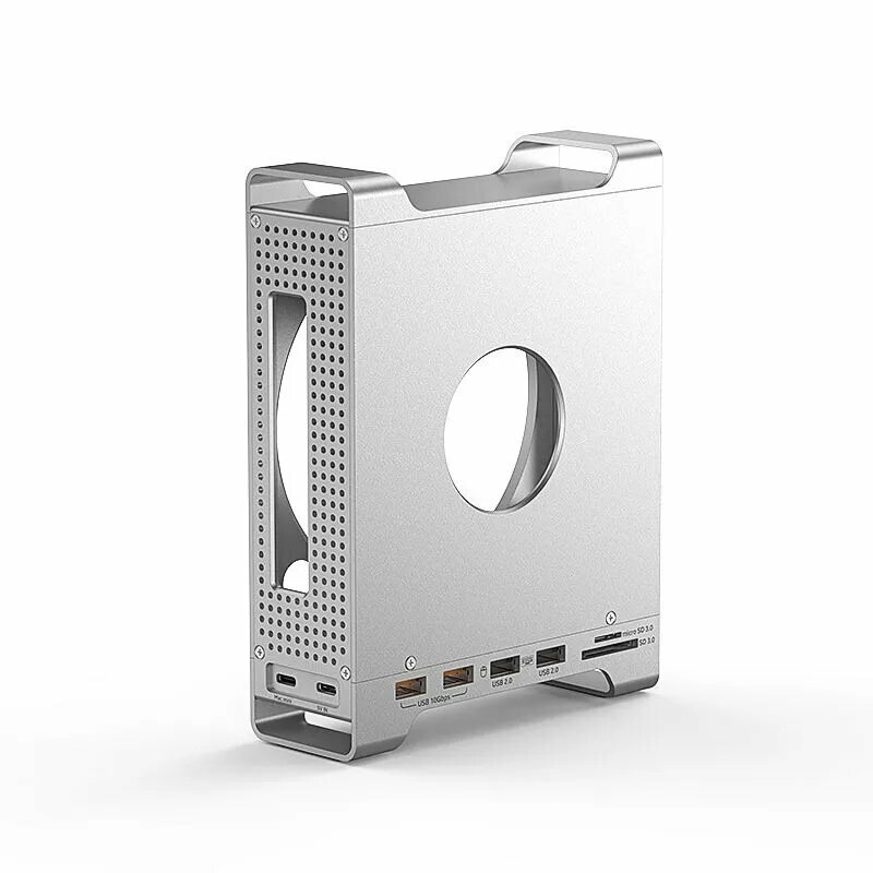 Вертикальный M-ac mini M4 Hub Stand док с корпусом SSD NVMe (2x USB3.2, 2x USB2.0, 2x SD / TF)