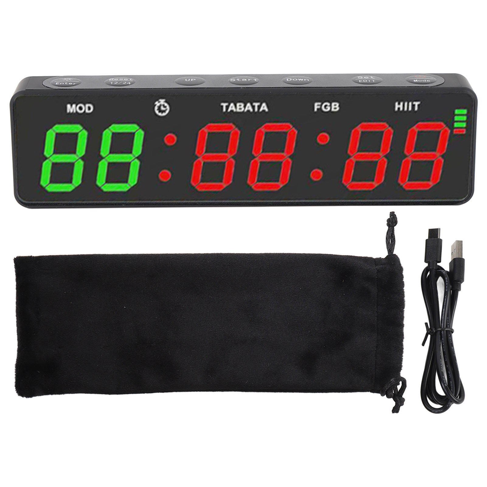 Portable Gym Timer Clock Magnetic Rechargeable Workout Interval Fitness Digital with Stopwatch for Home Garage Boxing