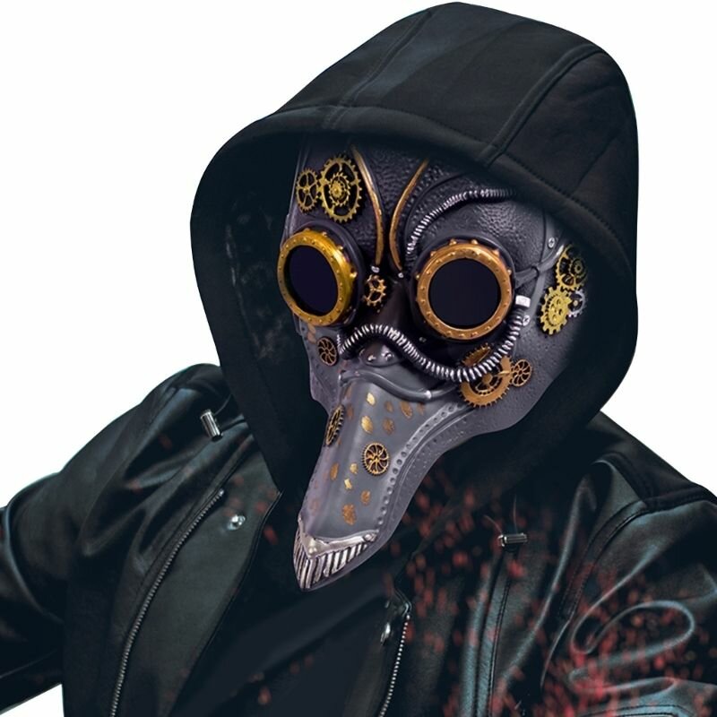 Маска Клюва Доктора Чумы в Стиле Стимпанк-Серый