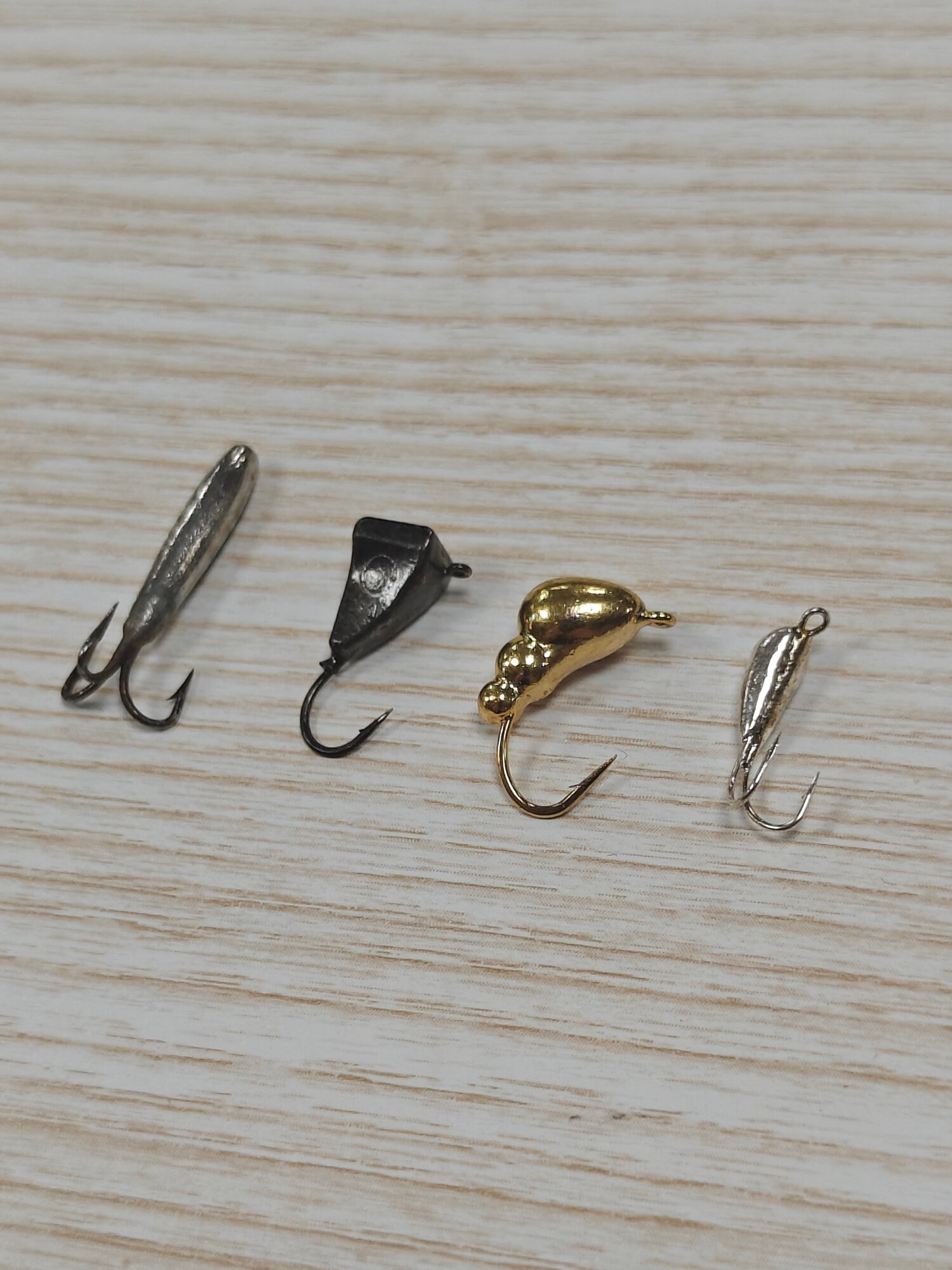 Мормышки для рыбалки, свинцовые/вольфрамовые мормышки ассорти набор 4 шт, 2,91гр/2,2гр/0,72гр/1,62гр