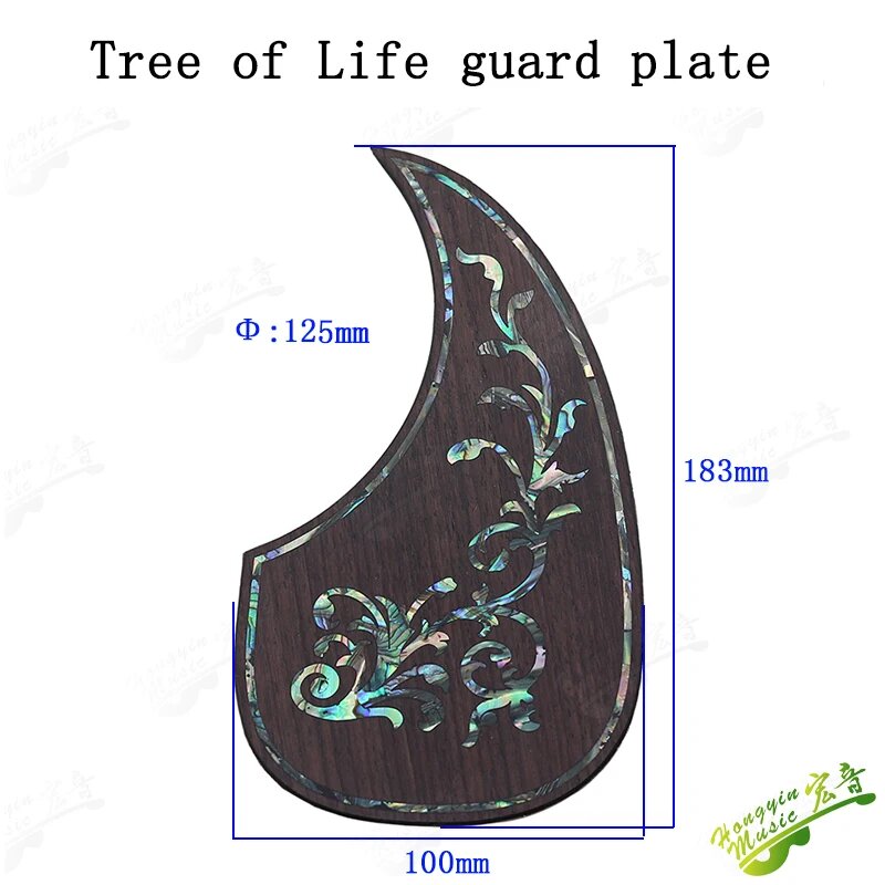 Накладка для акустической гитары из палисандра, инкрустированная рисунком ракушки, самоклеящаяся наклейка для защиты медиатора для гитары Acc