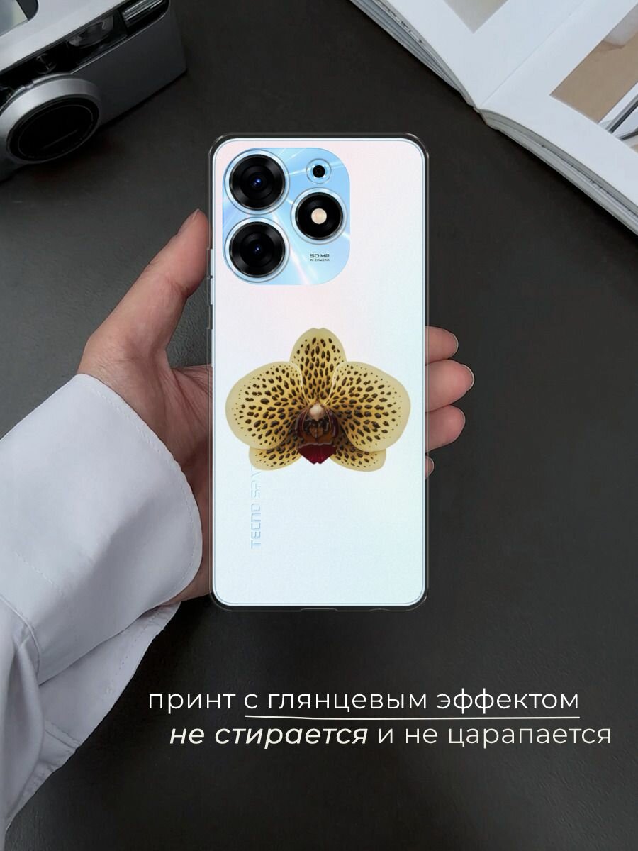 Чехол на Tecno Spark 10 Pro / Текно Спарк 10 Про с принтом Желтая орхидея — фото 1