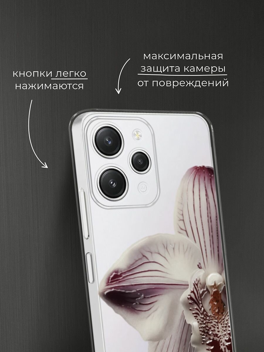 Чехол на Xiaomi Redmi 12 / Сяоми Редми 12 с принтом Белая орхидея — фото 1