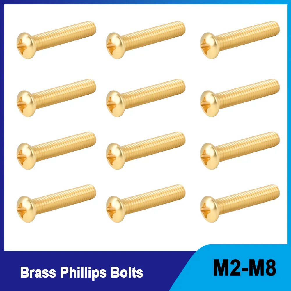 Латунные болты М2-М8 с крестообразным шлицем M4 (15pcs), 40mm