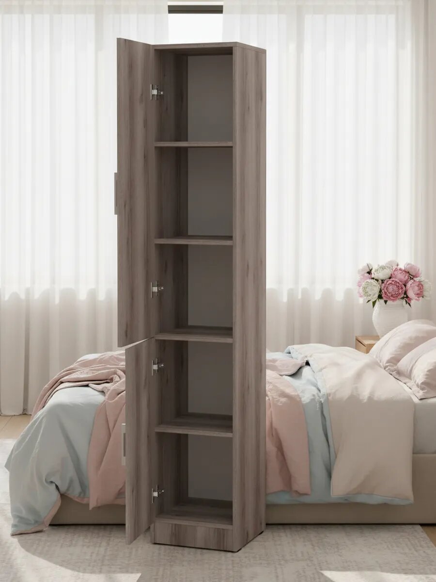 Распашной шкаф пенал FRESTER с полками для одежды в спальню, от производителя