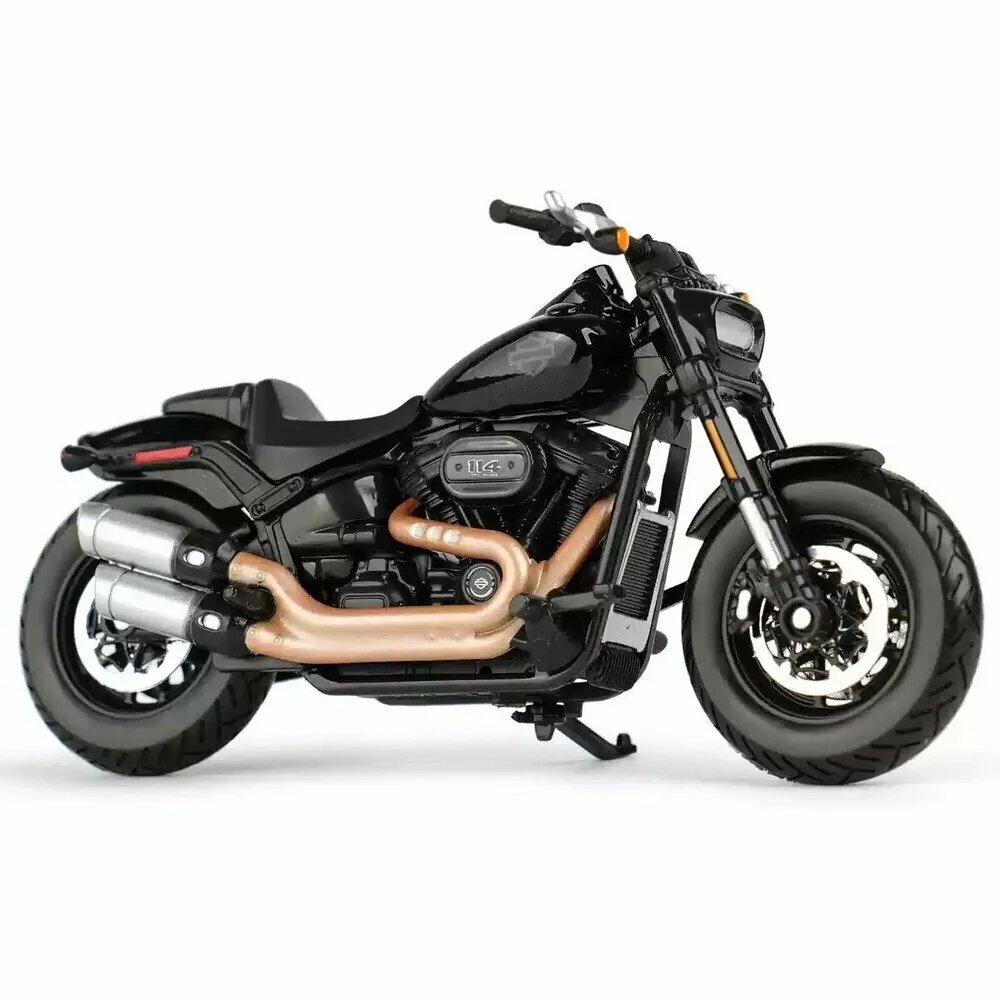 Тяжелый локомотив для шоссейных гонок 1:18 Harley-Davidson 2022 Fat Bob 114 , Харли-Дэвидсон, модель мотоцикла, игрушка в подарок для мальчика, коллекция для хобби