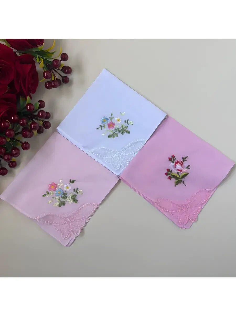 Набор платков 3 шт. 27х27 см. носовые карманные