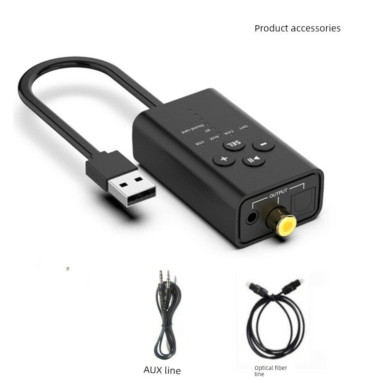 USB Bluetooth аудиоприемник 5.2 цифровой коаксиальный оптоволоконный aux для беспроводного старомодного усилителя