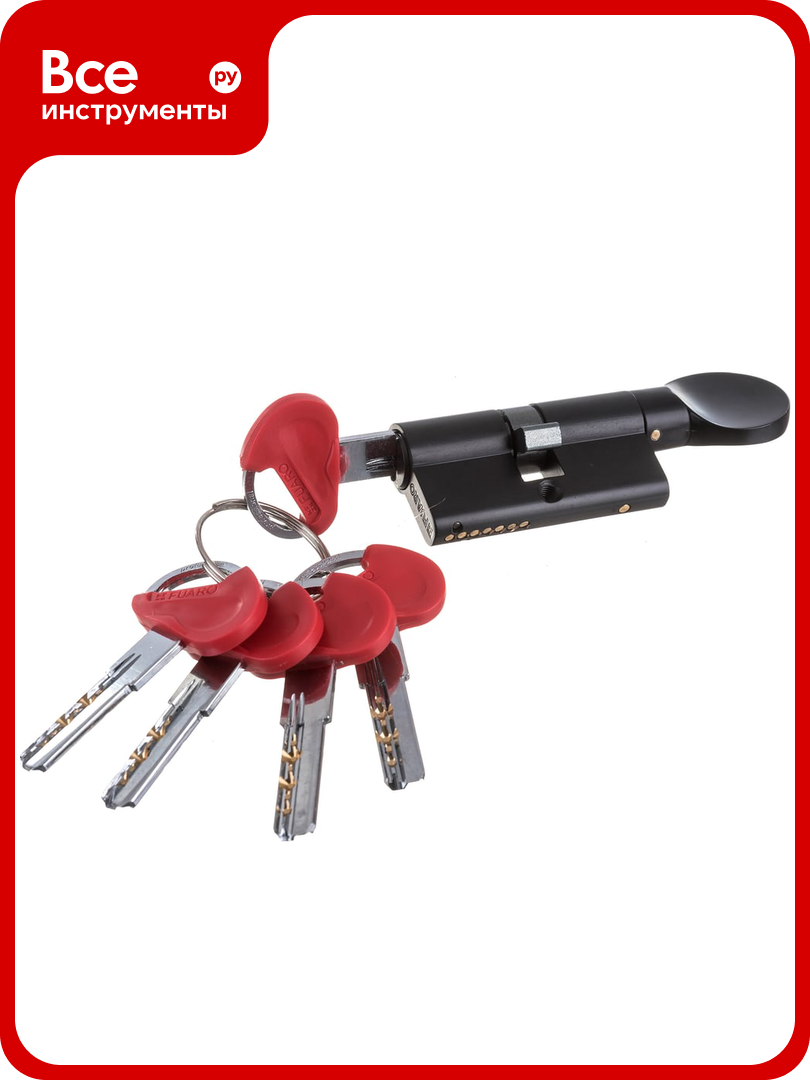 Цилиндровый механизм Fuaro D-PRO502/60 mm /25+10+25/ BL черный, 5 кл, черный