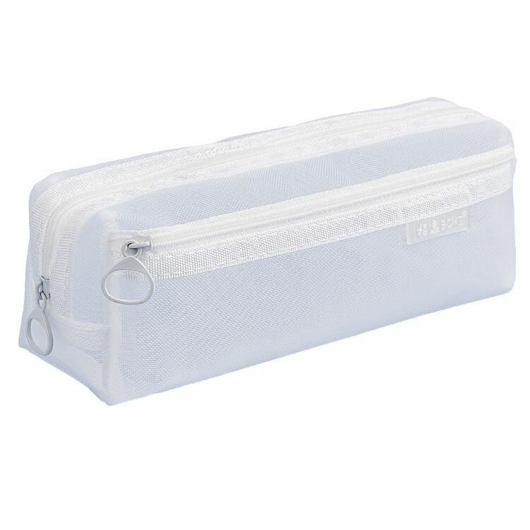 Пенал прозрачный сетчатый двойной большой емкости для экзаменов