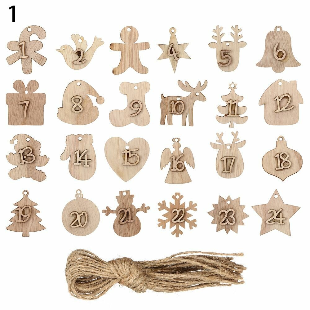 24pcs/set Деревянный кулон