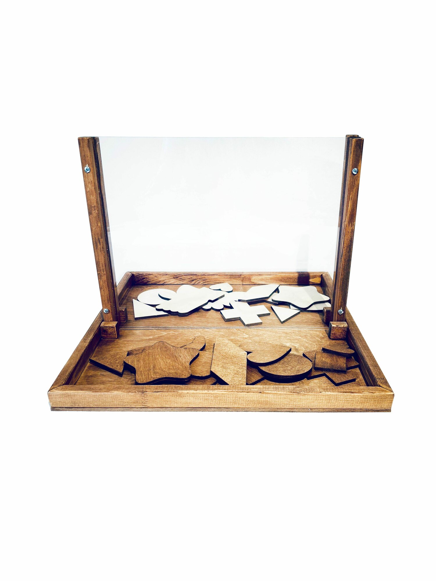 Игра "Батик" или "Аквапазл" (размер поля 50х50 см, 22 фигуры) - крафтовая игра ручной работы из натурального дерева