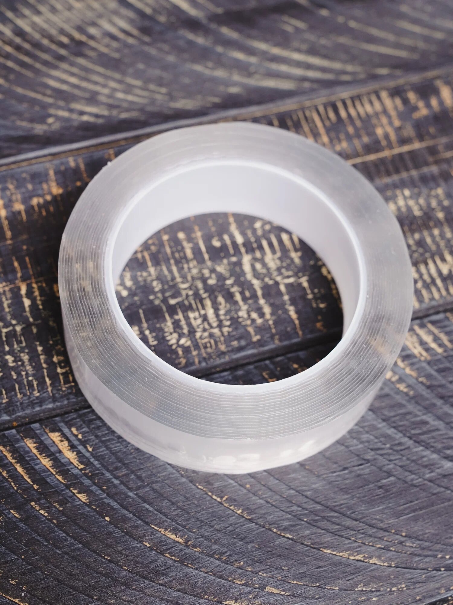 Двухсторонний скотч ЛОМ, прозрачный, двухсторонний, многоразовый, акрил, 20 мм × 5 м