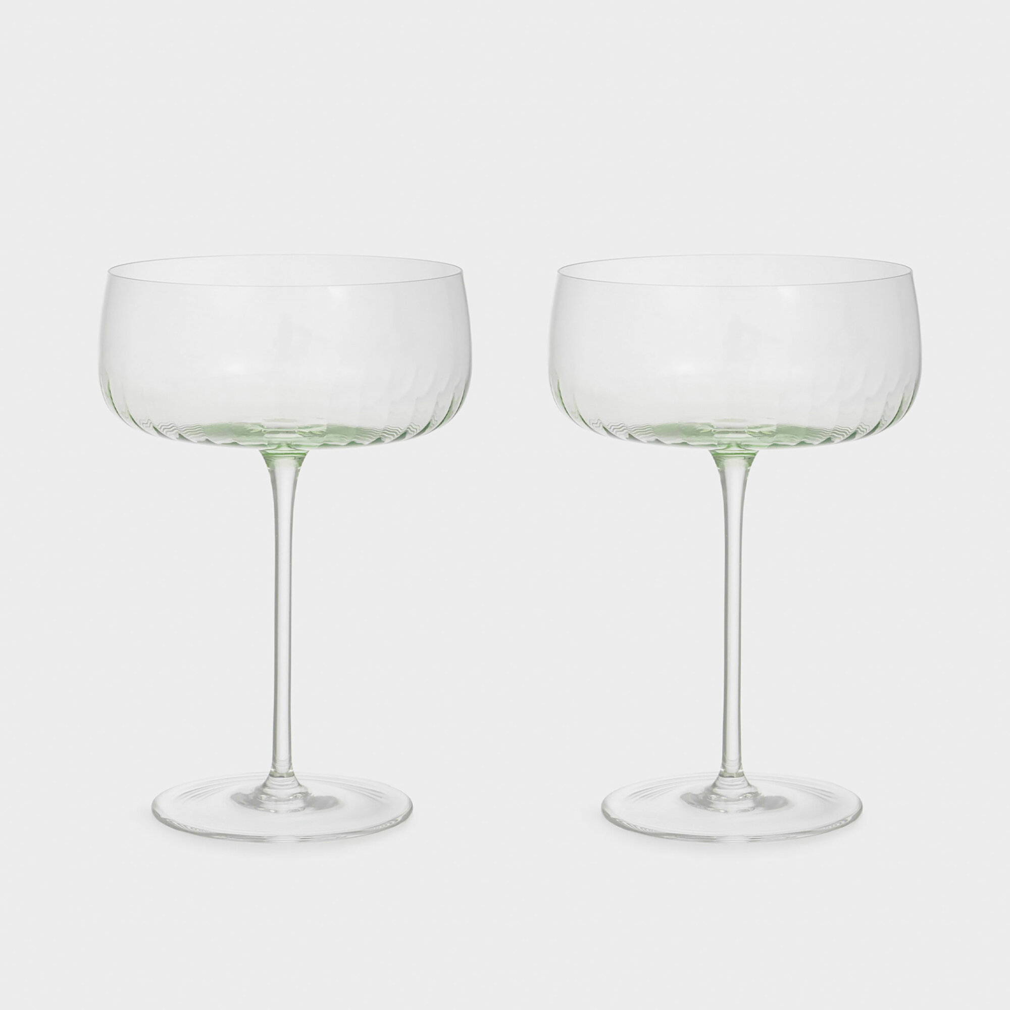 Бокал-креманка для шампанского Rofrano, 380 мл, 2 шт, кристальное стекло, зеленый