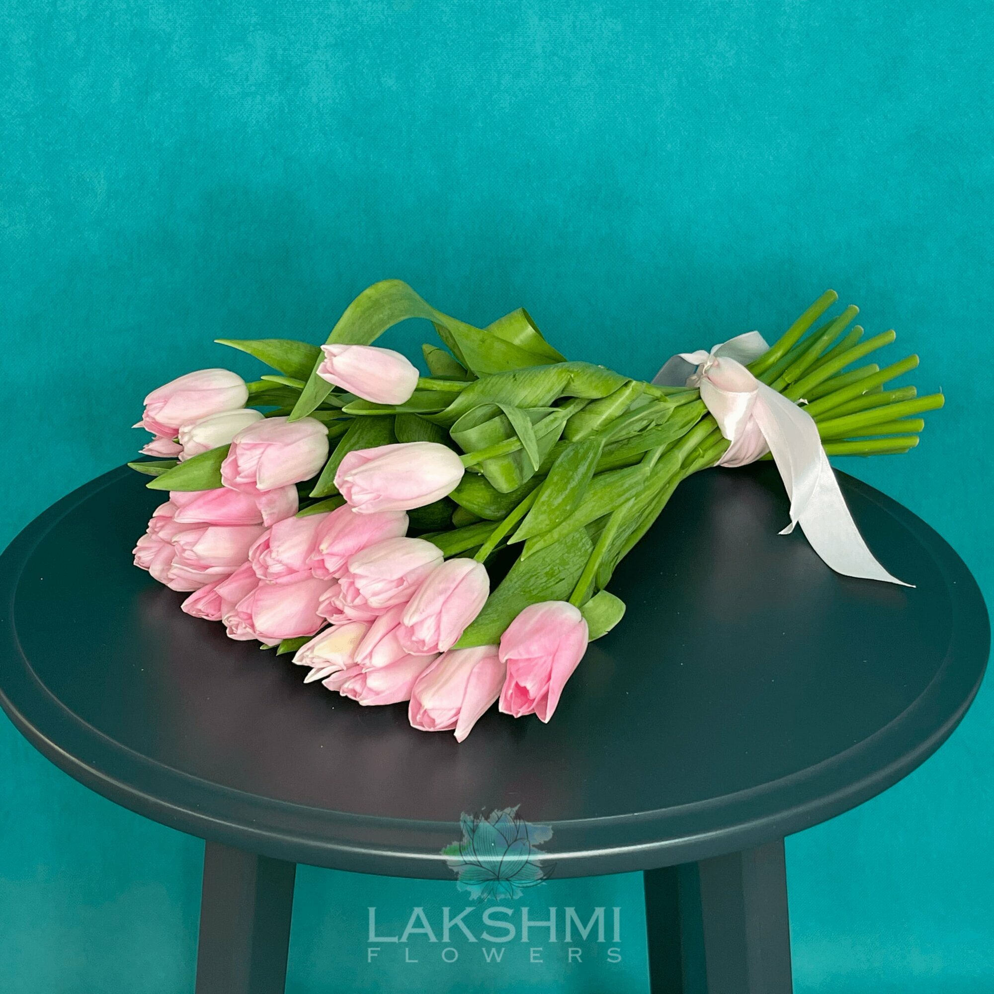 25 розовых тюльпанов / Букет из 25 розовых тюльпанов под ленту