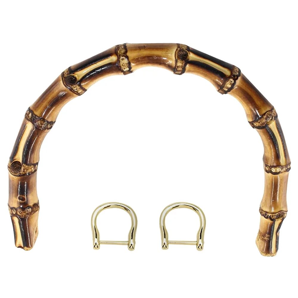 Бамбуковая ручка для сумки U-образная, Gold Buckle, 15,5 см