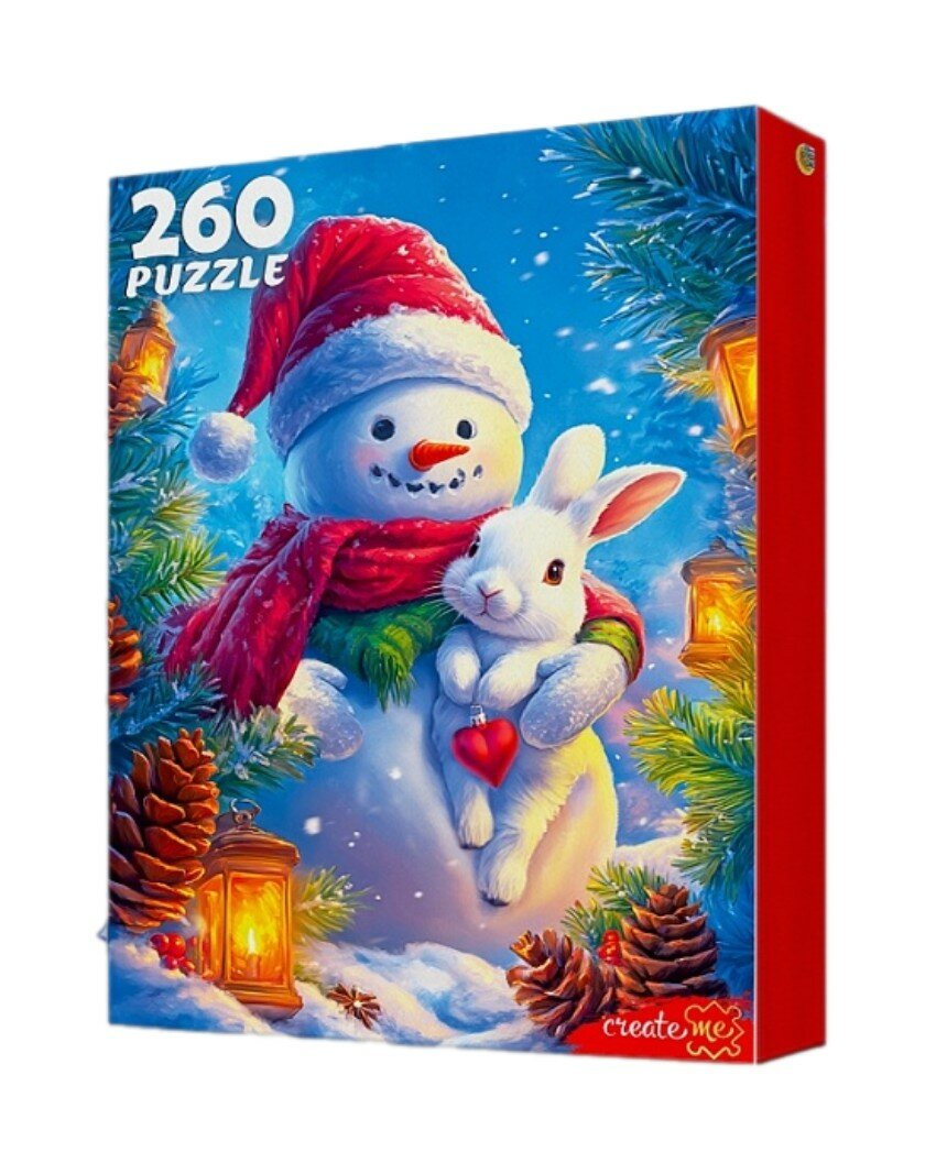 Пазл детский Рыжий Кот 260 деталей, элементов: Снеговик (Россия)