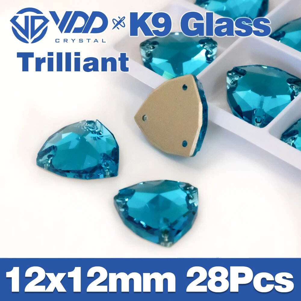 Стразы Trilliant 12x12мм Aqua Blue 28шт