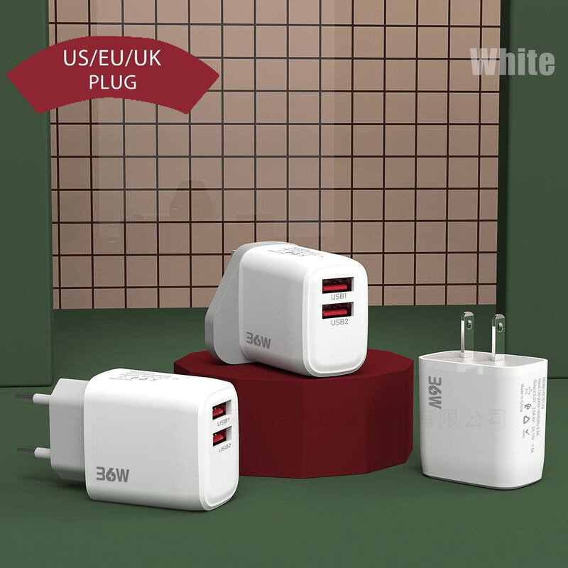 Двойной USB интерфейс мобильный телефон 36W зарядное устройство 5V2A европейский, американский и британский адаптер для