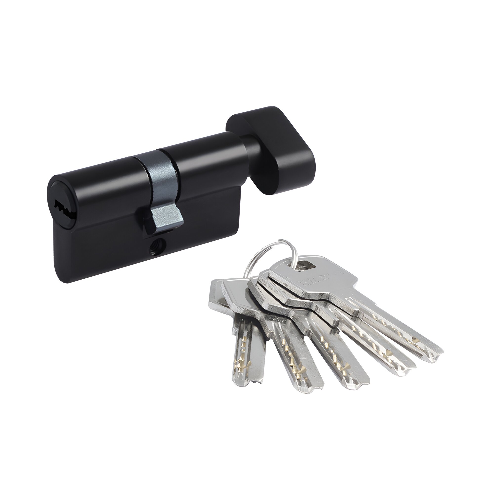 Цилиндровый механизм Нора-М ЕСО-STD Z ЛПВ-60 (30-30), ключ/вертушка, черный