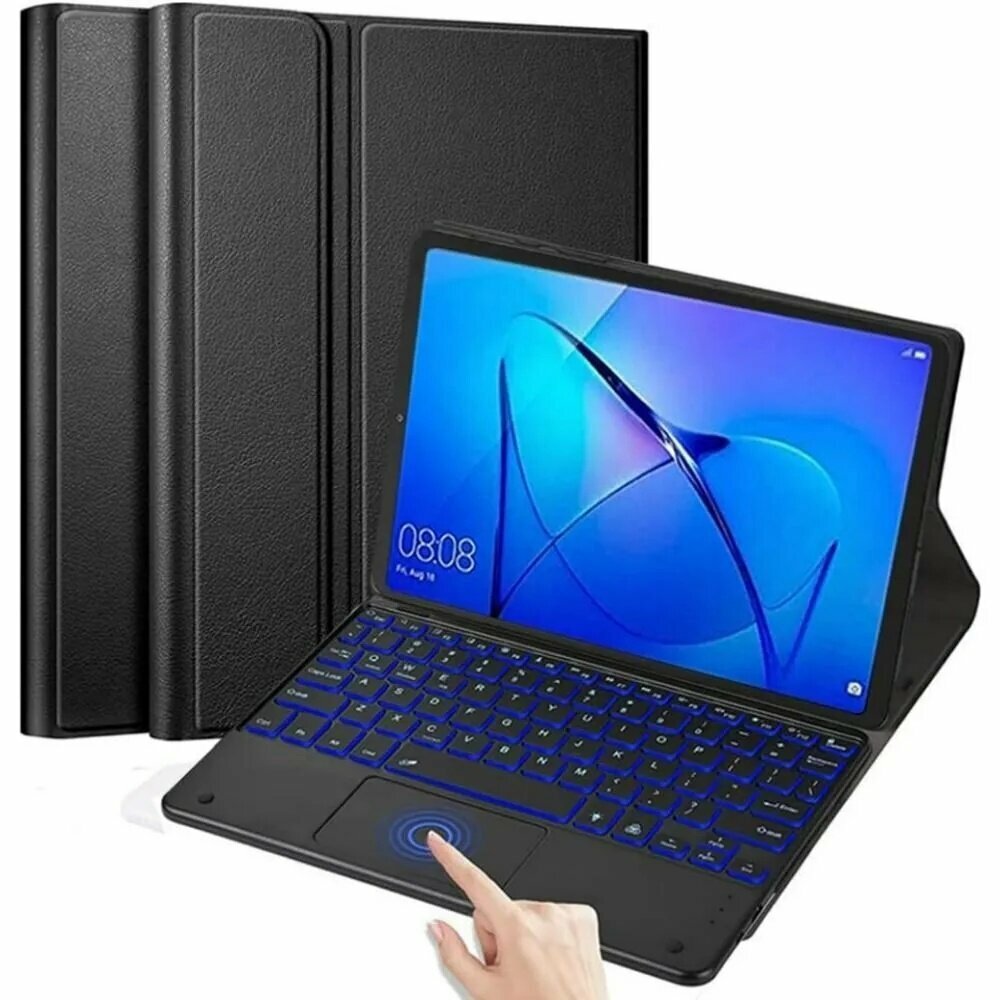Чехол-клавиатура с сенсорной панелью с подсветкой для Huawei Mate Pad Pro 10.8", Беспроводная Bluetooth-клавиатура с магнитной съемкой для Huawei MatePad Pro 10.8", черный