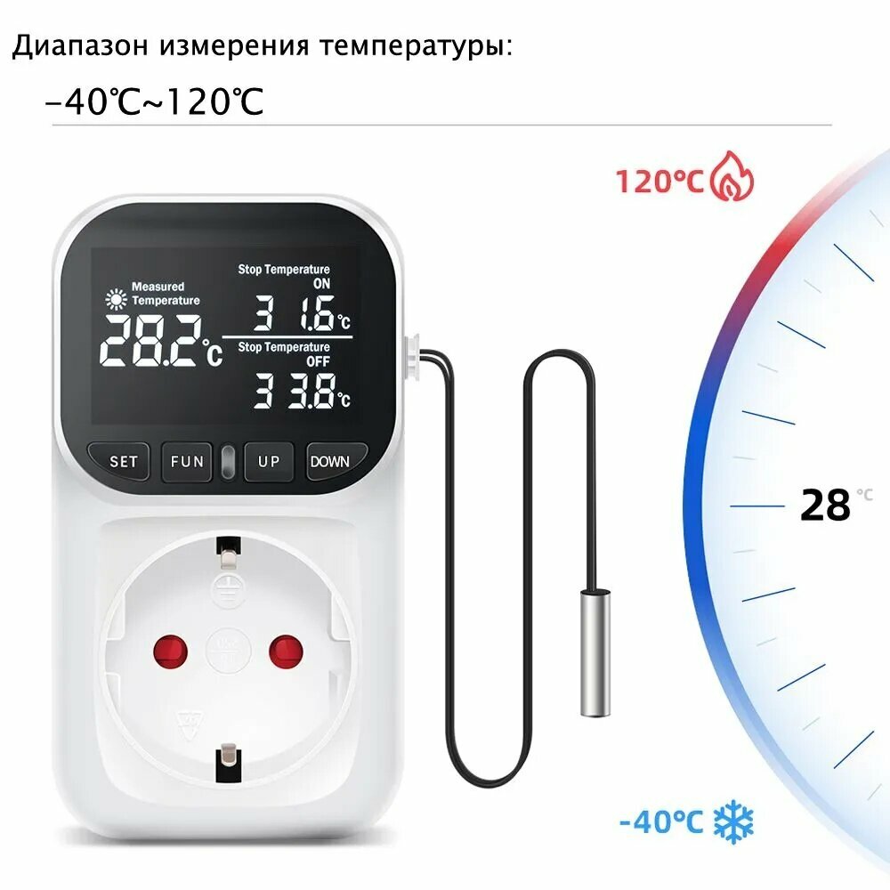 Терморегулятор/термостат Для кондиционеров, Для радиаторного отопления, бежевый, белый