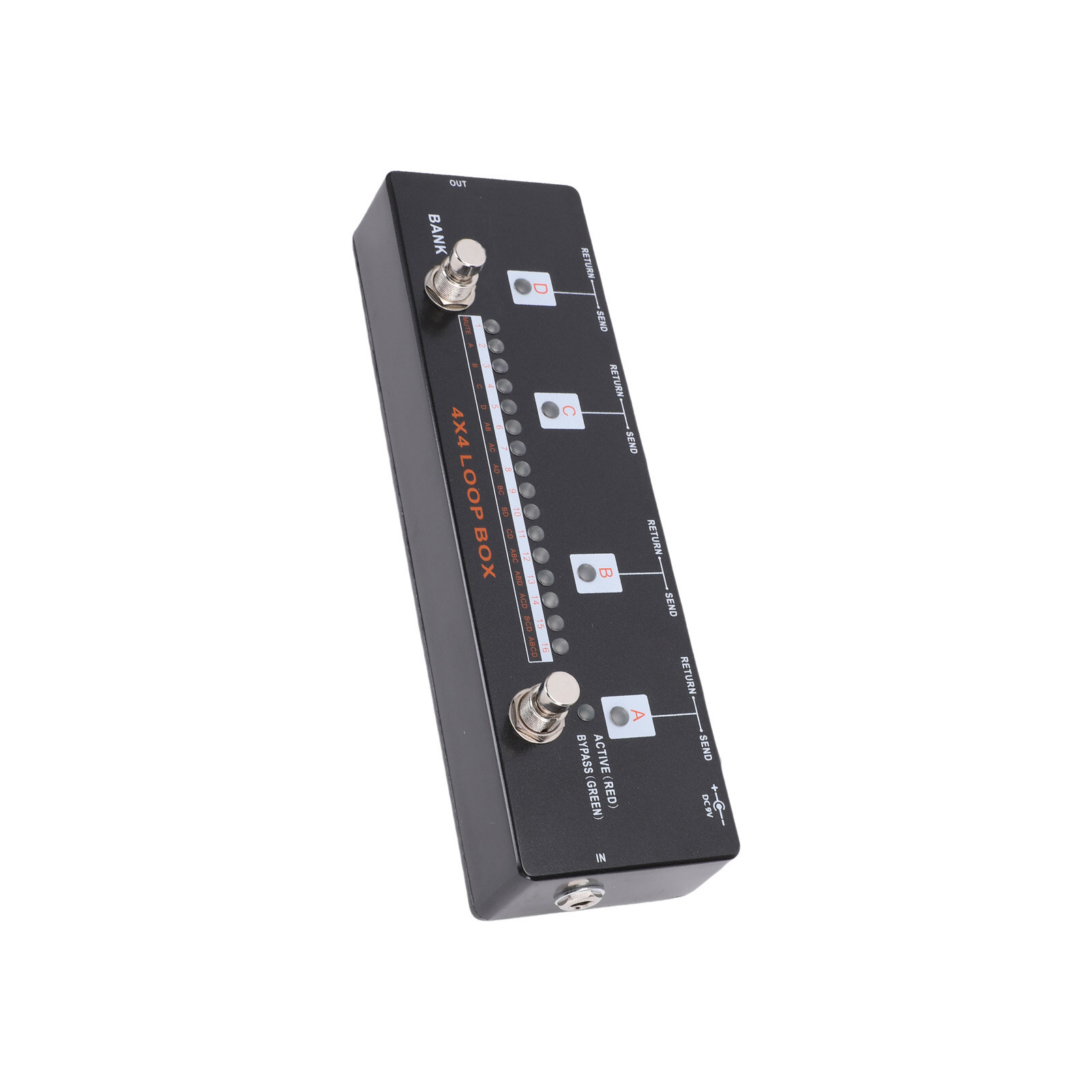 MOSKYAUDIO Loop Box Педаль гитарных эффектов 16 программируемых пресетов Светодиодный дисплей Переключатель банка True Bypass Педаль переключения гитарных эффектов для электрогитары