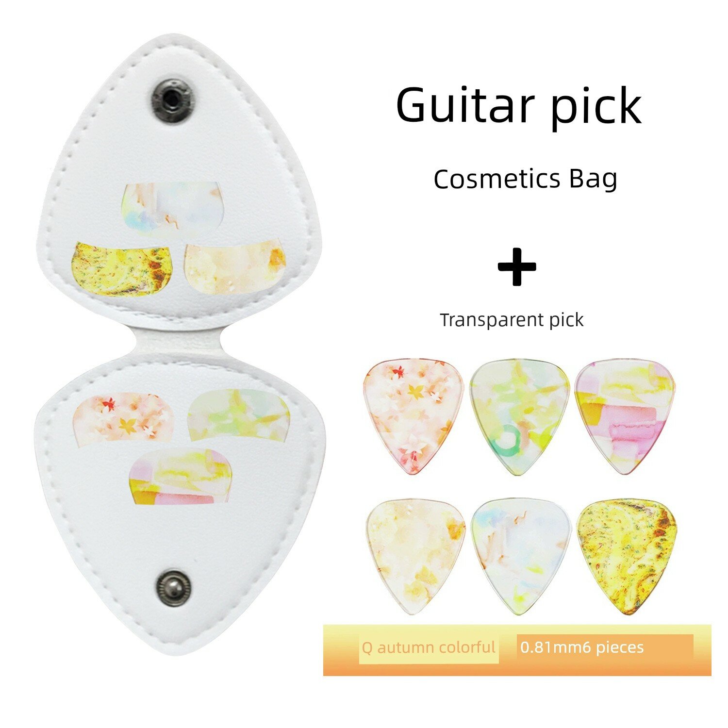 Чехол для медиаторов из кожи, прозрачный, для фолк-гитары, электрогитары, сумка для хранения медиаторов, набор