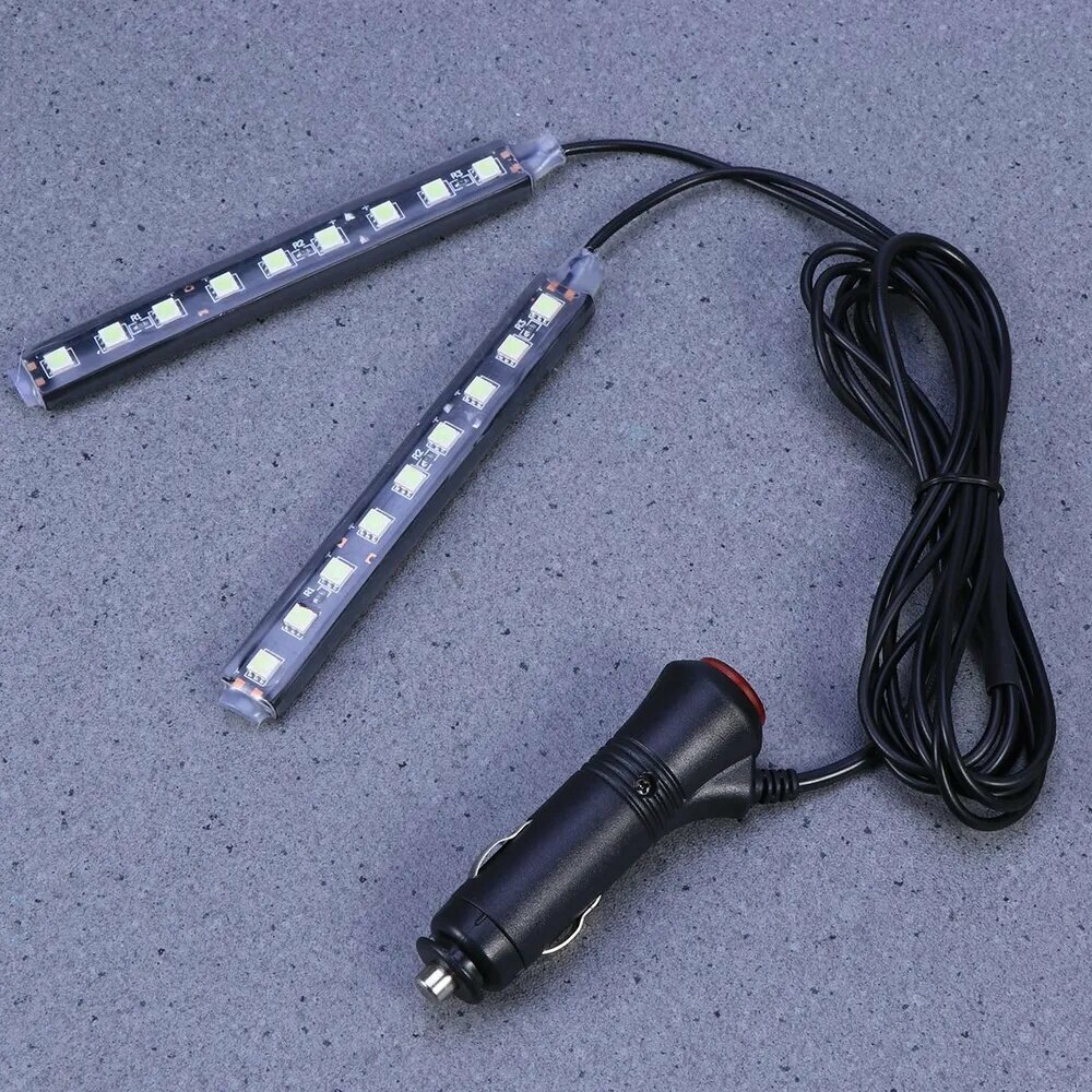Синий одноцветный автомобильный неоновый светильник с 18 светодиодами для салона, питание от прикуривателя