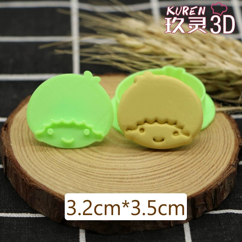 Мини Кики 3D пресс-форма для печенья, желтый и белый, 1 шт