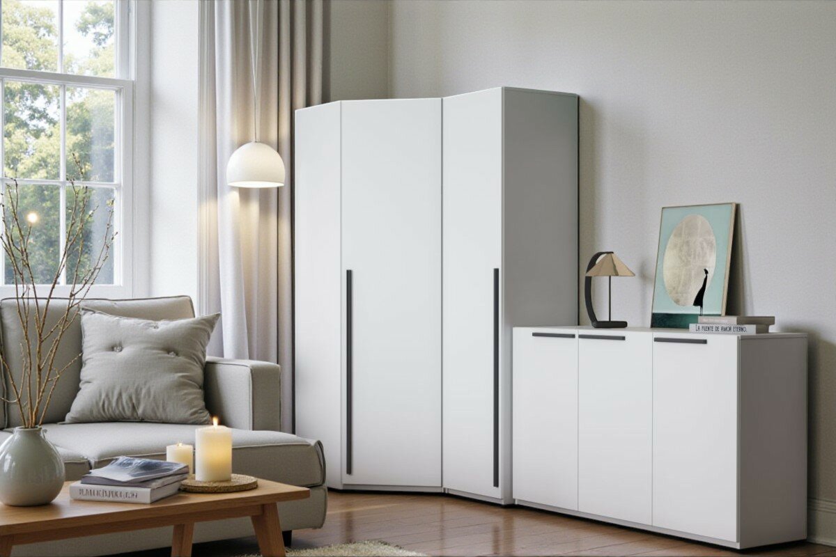 Спальня Лорена Пакс-2 Белый Фасадный 0101 NEW 305x90x210 см, Фиеста