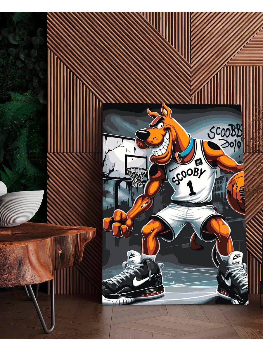 Картина по номерам Скуби ду_Баскетбол_мультяшка