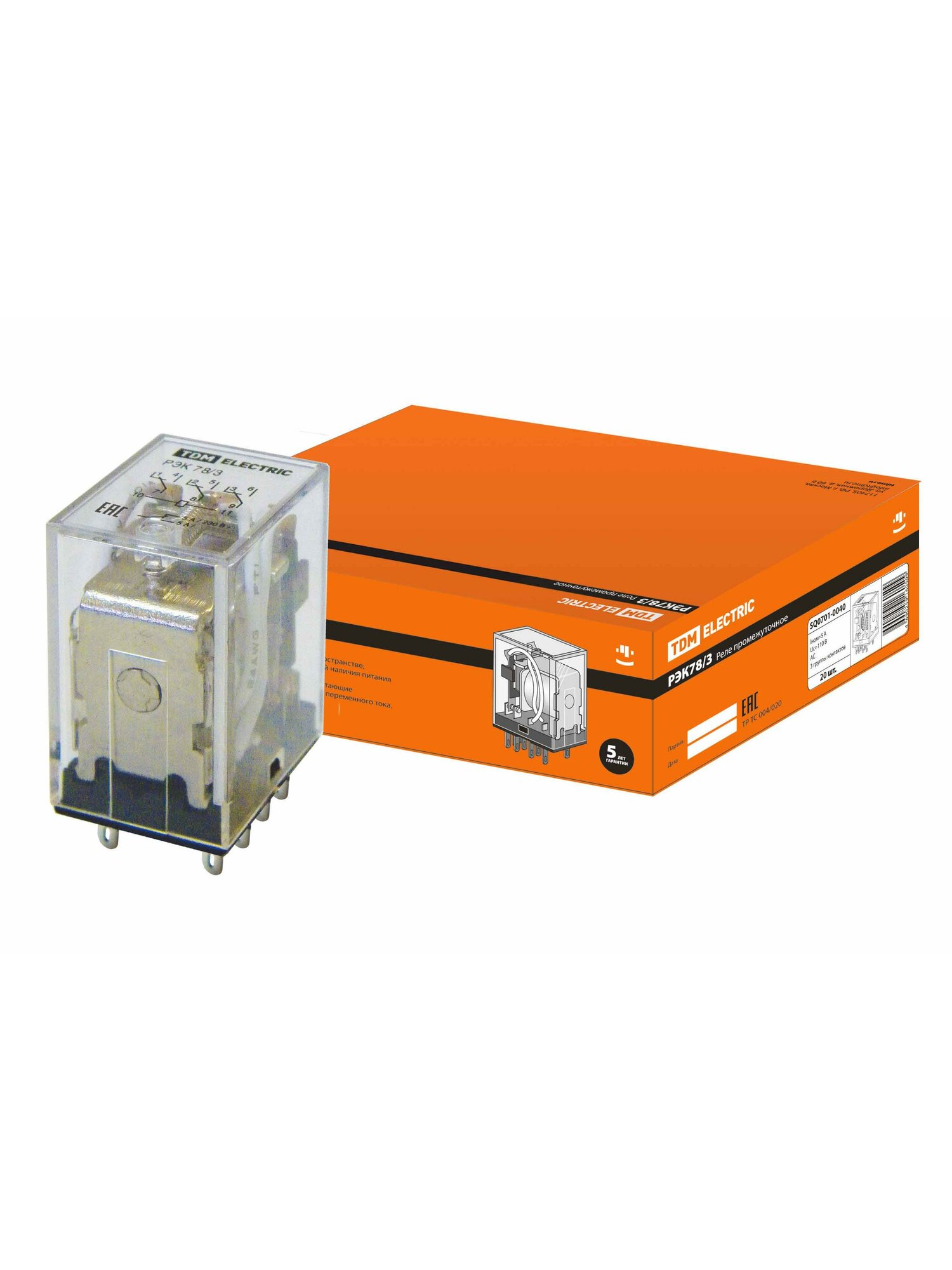 Набор Реле промежуточные РЭК78/3 5А 110В AC TDM {SQ0701-0040} 1 шт (2 шт)
