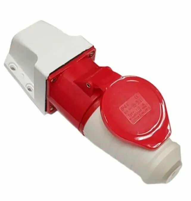 Силовой разъем 5 контактов 16A 380V, вилка и розетка с креплением, комплект