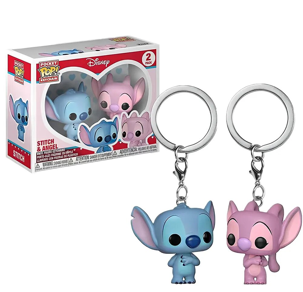 Набор брелков Дисней Лило и Стич Стич и Ангел / Keychain Disney Lilo And Stitch Stitch & Angel 2шт (9см)