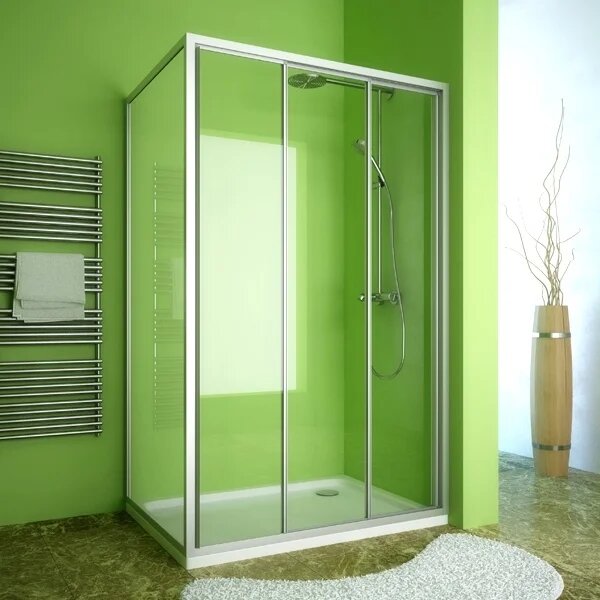 Душевой уголок GuteWetter Practic Rectan GK-403 правая без поддона, стеклянный, 90x75, прямоугольный, раздвижной