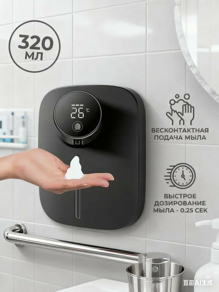 Дозатор для жидкого мыла сенсорный 320 мл, 1 шт