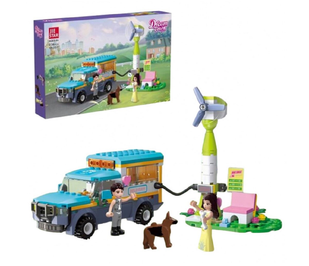 Конструктор Jie Star "Тележка для домашних животных Подружки", 236 деталей