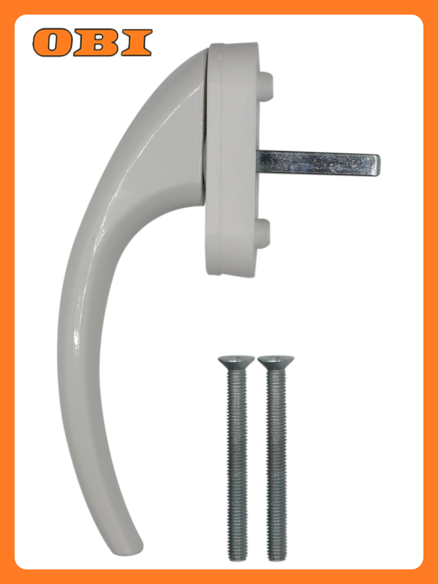 Ручка Левша "Сатурн", для пластиковых окон, односторонняя, алюминиевая, белая