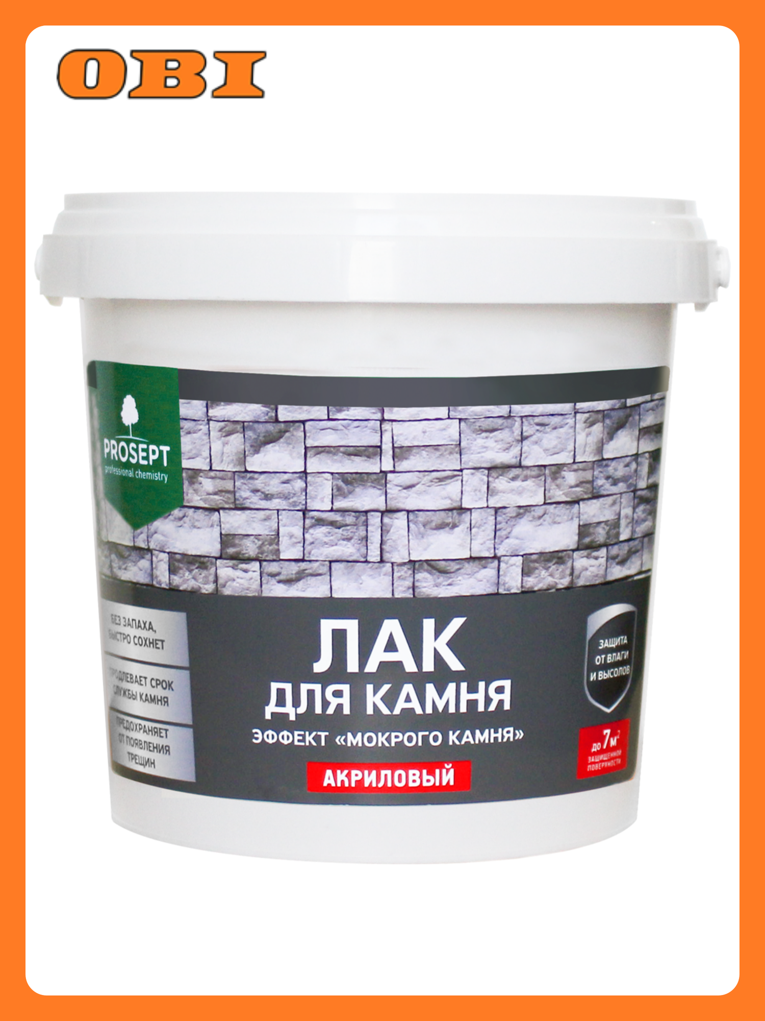 Лак PROSEPT, для камня, акриловый, бесцветный, глянцевый, 0,9 л