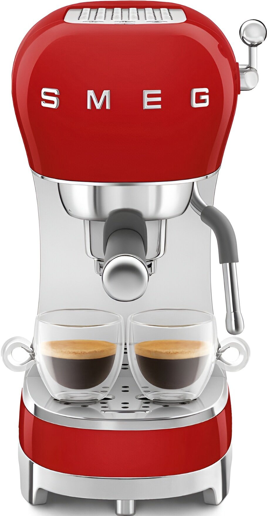 Рожковая эспрессо кофемашина Smeg ECF02RDEU, нескользящие ножки, цвет красный